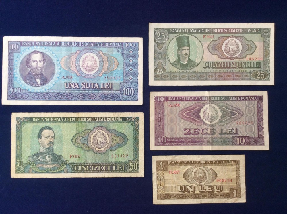 Bancnote Romania - Lot bancnote romane?ti 1966 - starea care se vede (4 ...