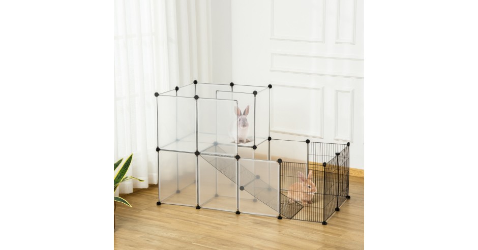 PawHut cusca metalica modulara, 27 panouri 140x70x90 cm | Okazii.ro