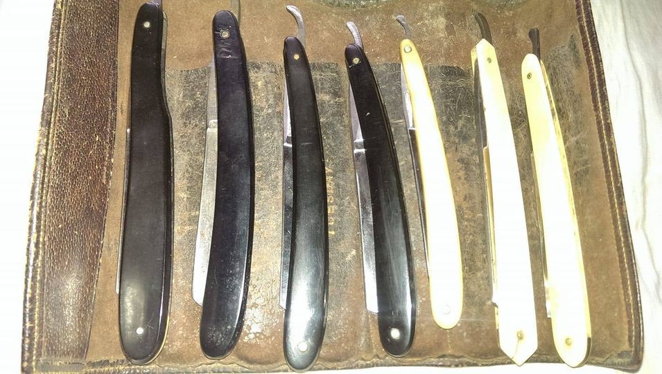 Brici pentru barbierit vintage,trusa cu 7 buc | arhiva Okazii.ro