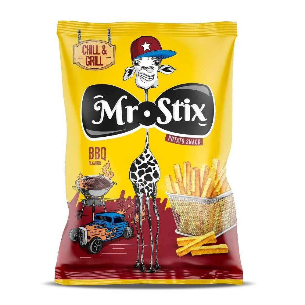 Snacksuri Mr. Stix BBQ, 50 g, Aroma de Barbeque, Snacksuri, Mr Stix ...