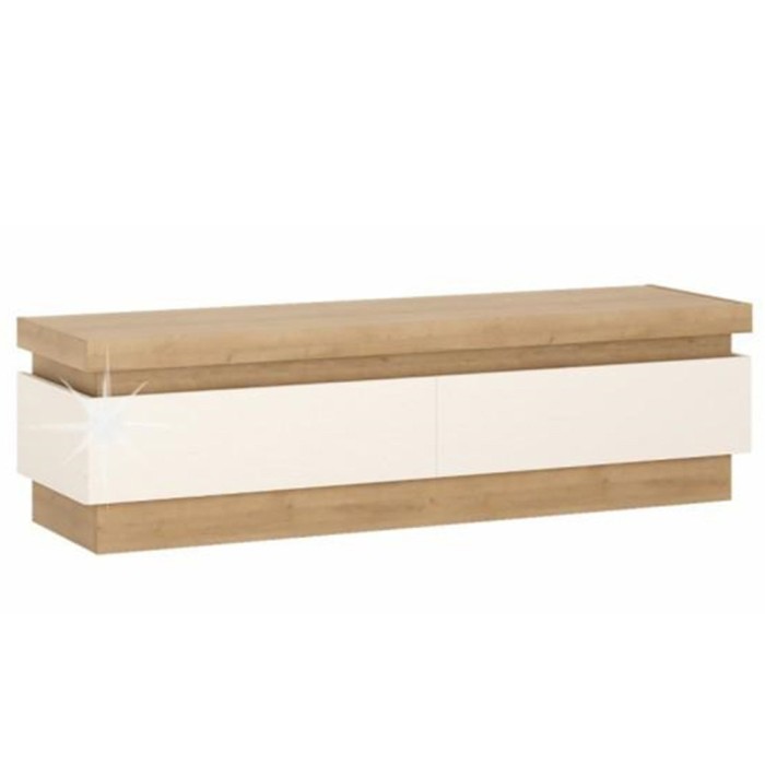 masa TV 01, stejar riviera alb cu luciu extra ridicat, LEONARDO ...