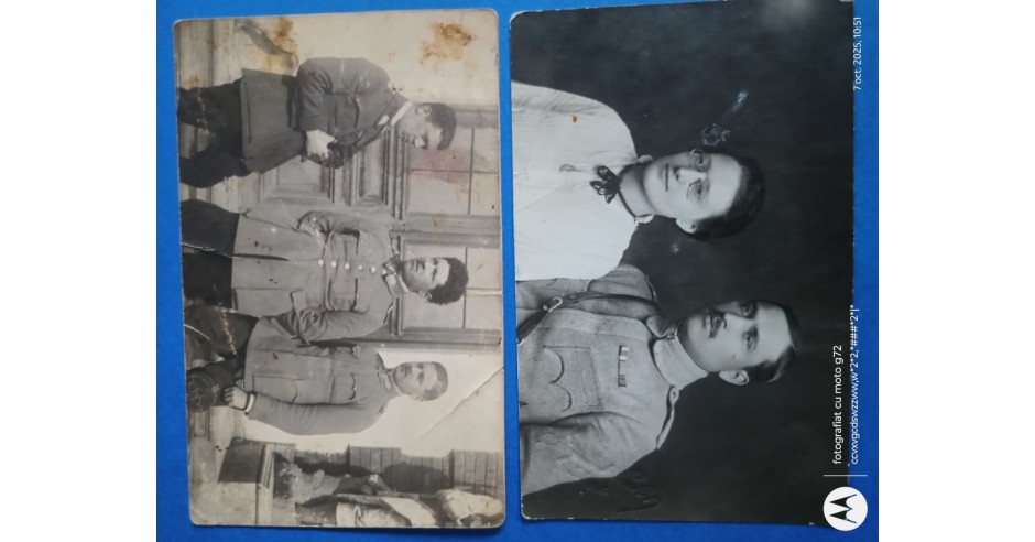 Fotografii militarie si razboaoie grup doua fotografii tip carte ...