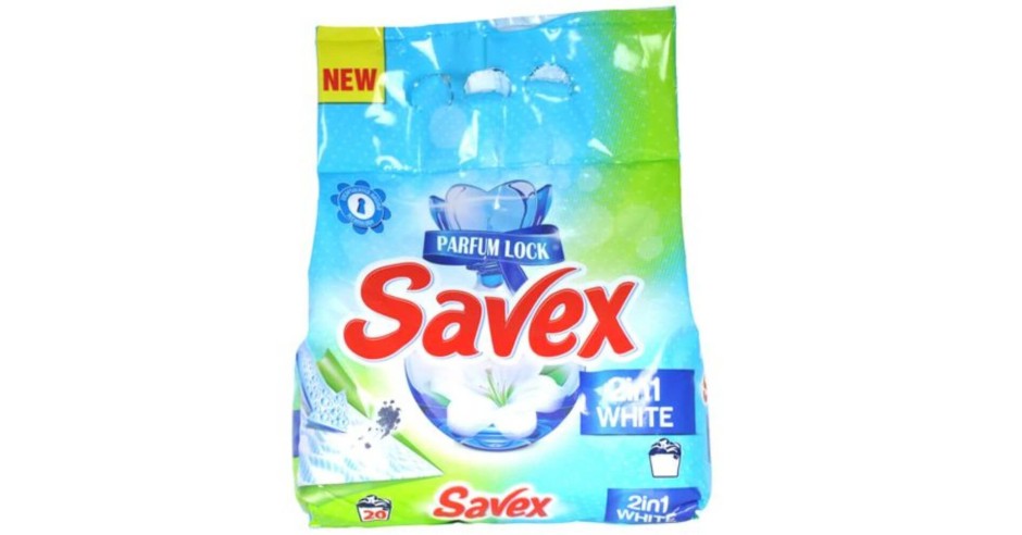 Detergent Pudra Automat de Rufe SAVEX 2 in 1 White, Cantitate 2 Kg, 20 ... Detergent Pudra Automat de Rufe SAVEX 2 in 1 White, Cantitate 2 Kg, 20 ...