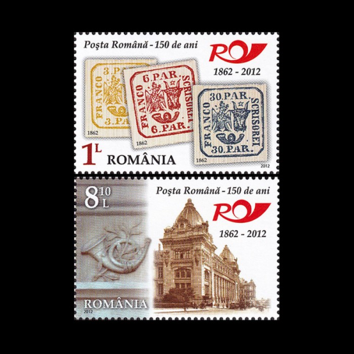 Timbre Romania Poșta Română - 150 de ani de tradiție și modernitate ...