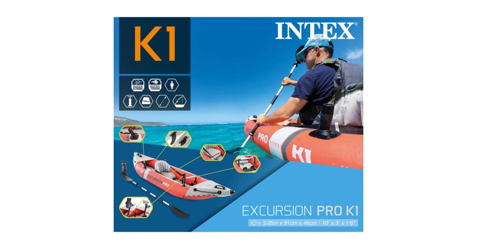 Intex Caiac gonflabil Excursion Pro K1, 305 x 91 x 46 cm | Okazii.ro