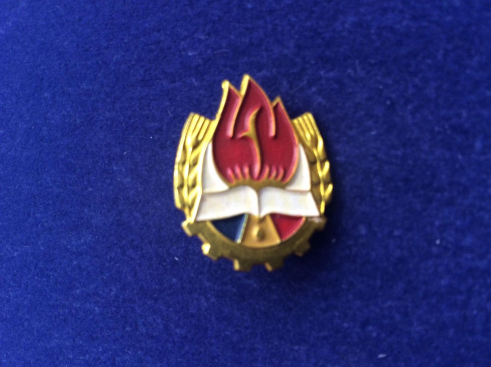 Insignă pionieri -România - Insignă Pionier (variantă aluminiu vopsit ...