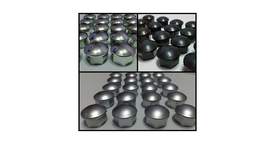 Capace/protectie GRI CROM Negre prezoane jante cheie pe 17, noi, set 20 ...