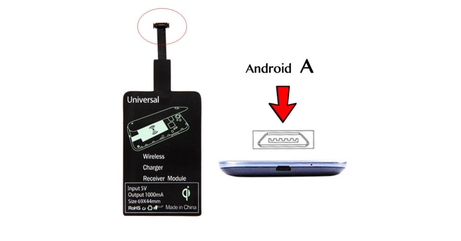 Receptor incarcare wireless, QI charger, telefon cu conector microUSB ...