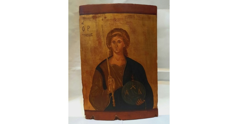 Icoana veche Greaca Bizantina "Sf. Arhanghel Mihail", 44.6cm x 30- 30 ...