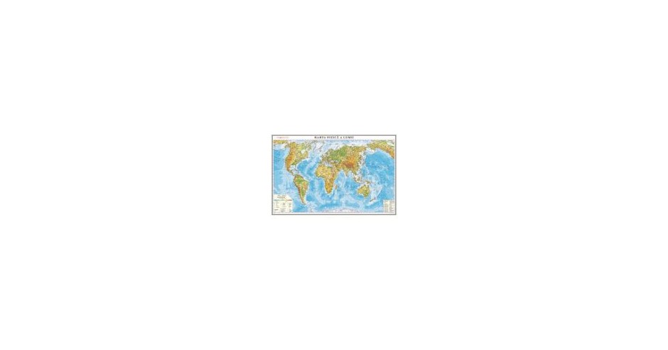 Harta fizica a lumii /Harta de contur (verso), 600x470 mm (GHLF60 ...