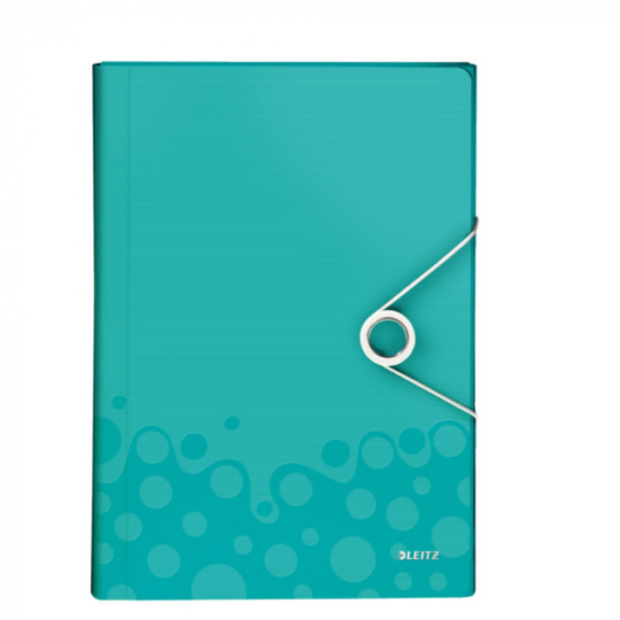 Mapa din Plastic A4 Leitz Wow, Turcoaz Metalizat, 6 Compartimente, Mapa ...