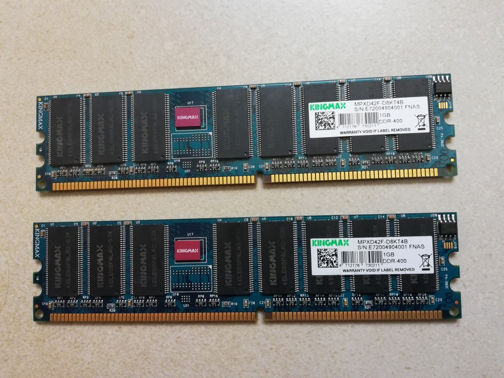 Kit memorii RAM Pc 2gb DDR1 400mhz(2x1Gb) Kingmax Dual Channel | arhiva ...