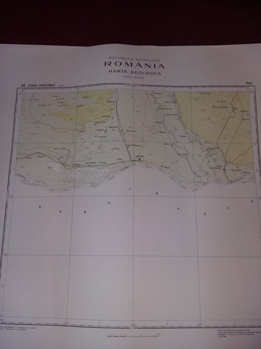 Plansa/harta geologica a republicii socialiste romania,TURNU MAGURELE ...