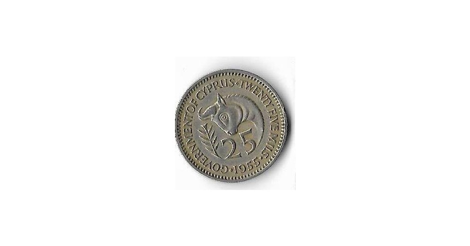 Moneda 25 mils 1955 - Cipru | arhiva Okazii.ro