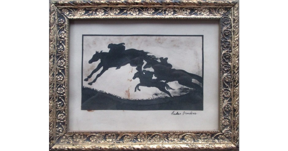 Calareti in amurg - semnat Andre Brasilier | arhiva Okazii.ro