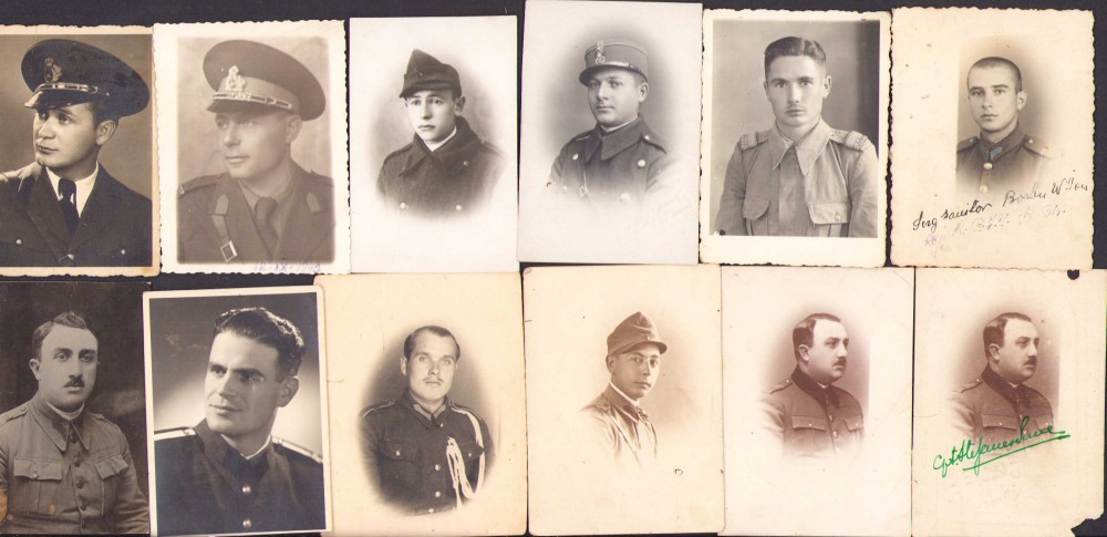 C70 Lot 10 poze portrete ofiteri si militari romani diverse arme anii ...