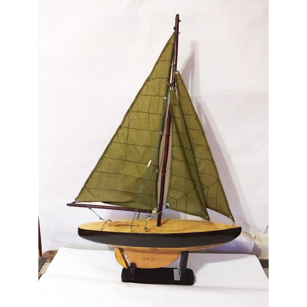 Macheta navala lemn corabie cu panze, vapor, barca, decor, 64x40 cm ...