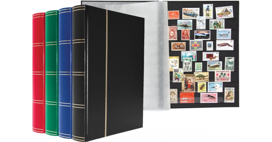 Leuchturm clasoare pt timbre 30 foi negre / 60 pagine format A4 | Okazii.ro
