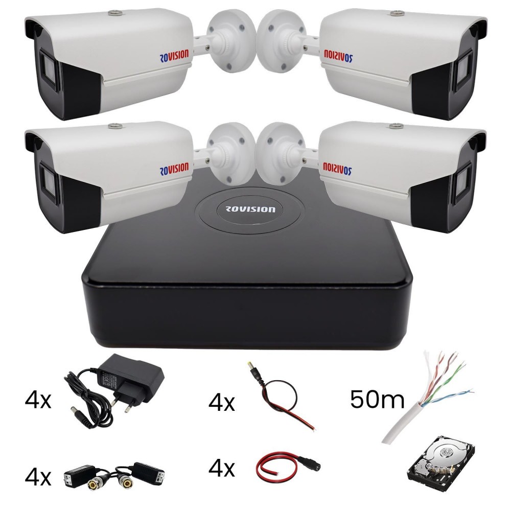 Sistem de supraveghere 4 camere Rovision oem Hikvision 2MP full hd ...