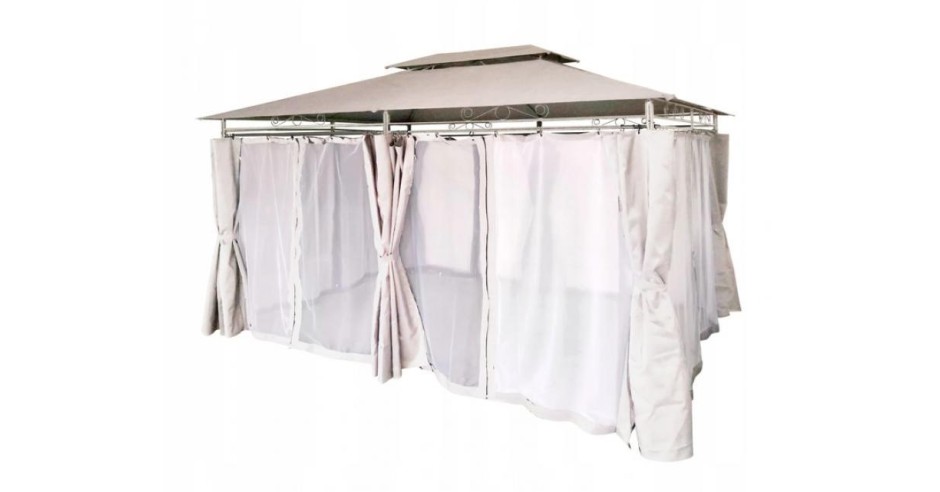 Cort Pavilion 3x4m pentru Curte sau Gradina cu Pereti si Plasa Anti ...