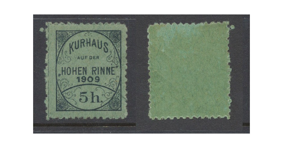 1909 Ungaria acum ROMANIA Posta Paltinis Hohe Rinne timbru local 5 h ...