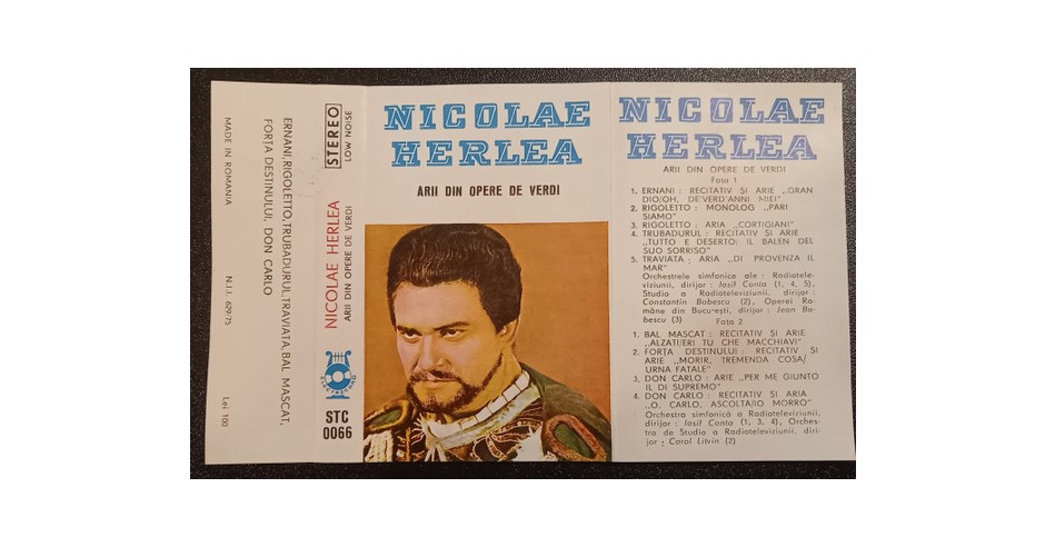 Casetă audio Nicolae Herlea ‎– Arii Din Opere De Verdi, originală ...