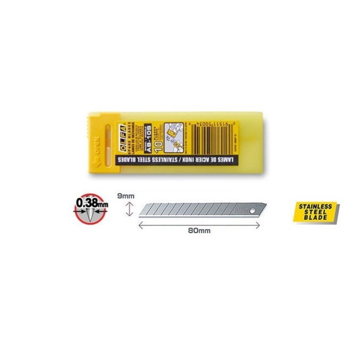 Lame Inox Cutter Olfa AB-10S 9 mm, 10 buc | Okazii.ro