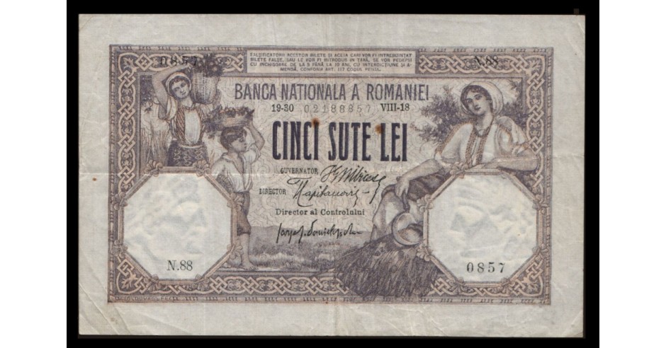 Bancnota 500 Lei 1918 August - Bancnota Romaneasca Veche | arhiva Okazii.ro
